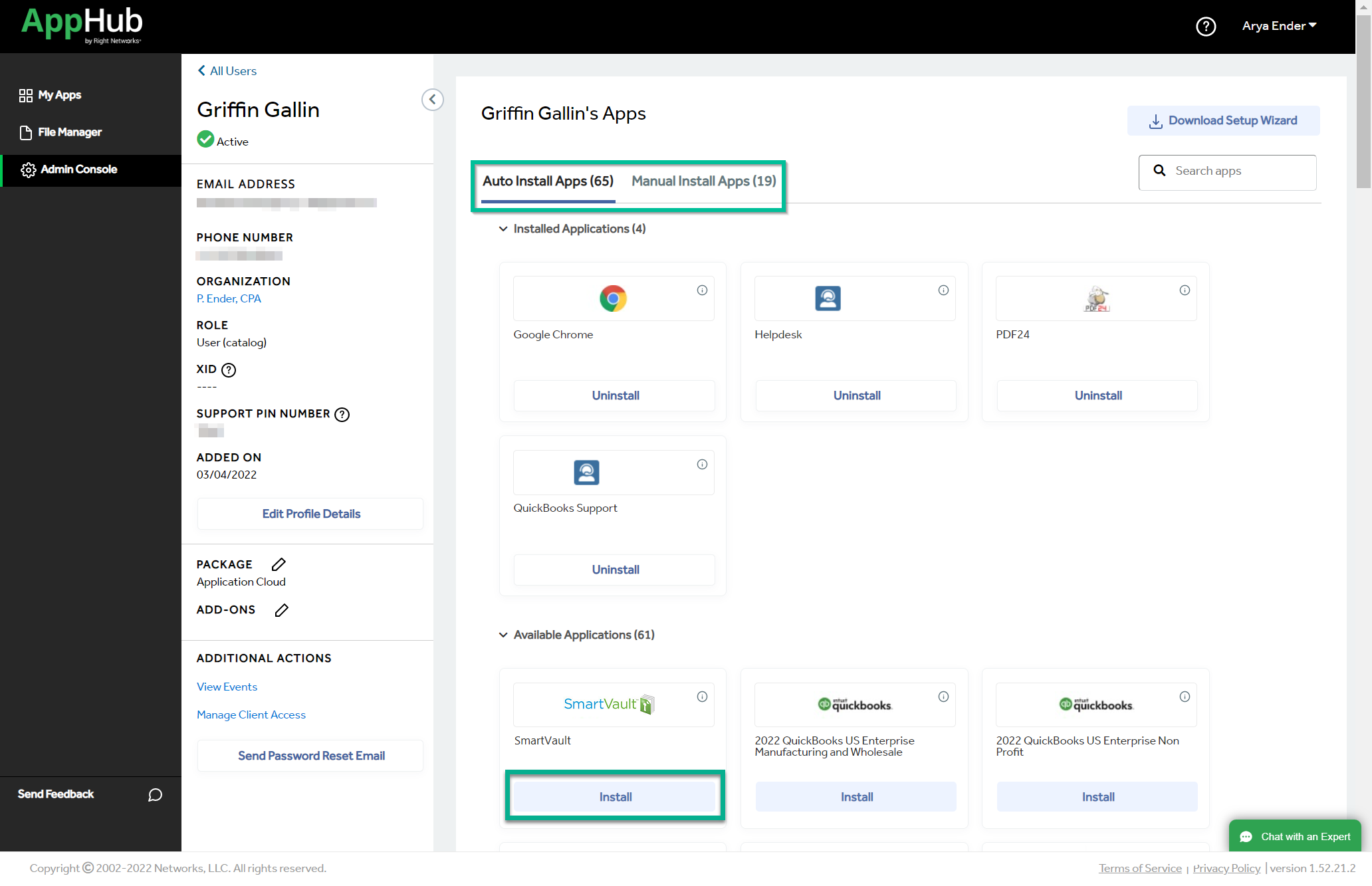 Installing the SmartVault Application within Rightworks – SmartVault