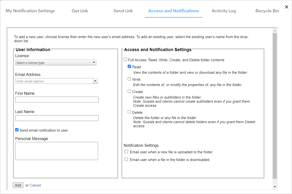 Managing Folder Access and Notifications – SmartVault