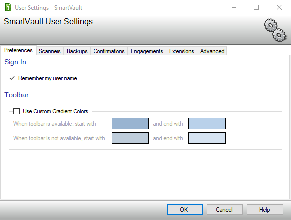 SmartVault User Settings within the Launchpad – SmartVault