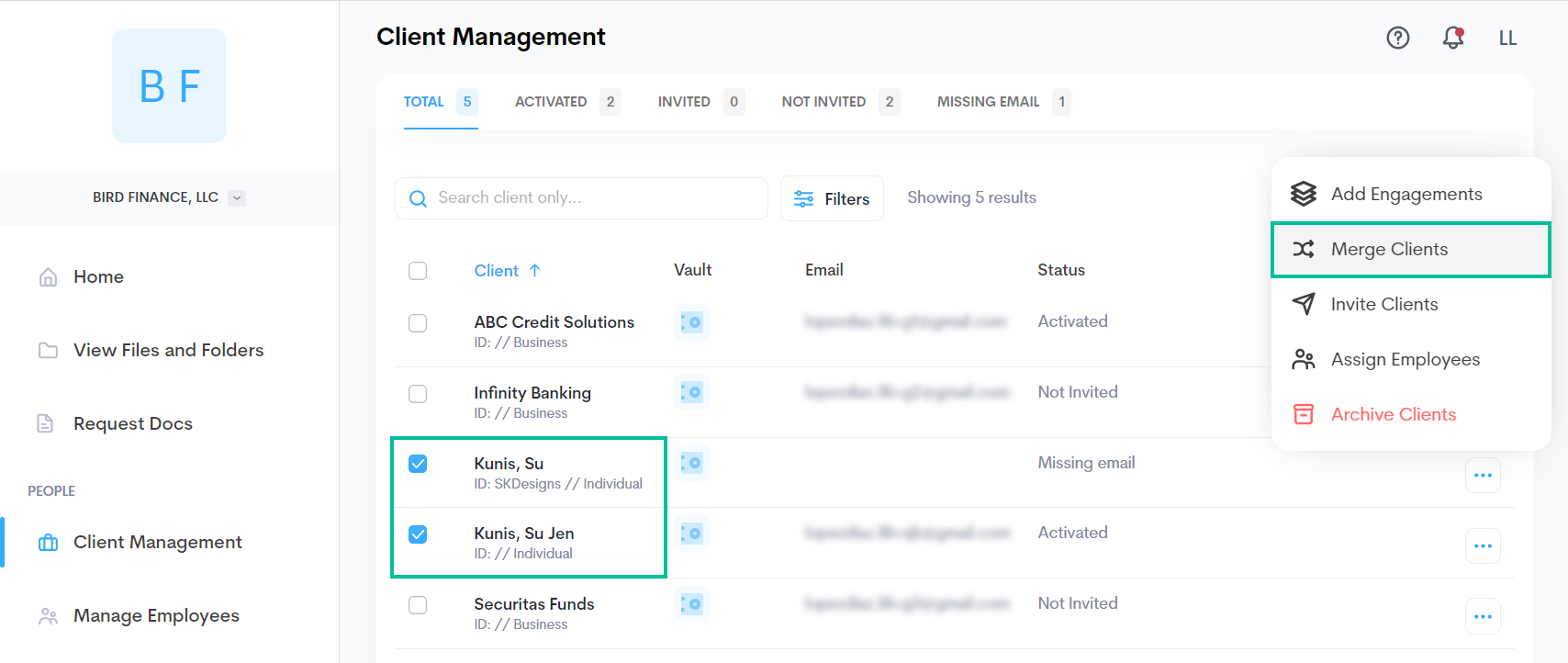 Merging Duplicate Clients – SmartVault