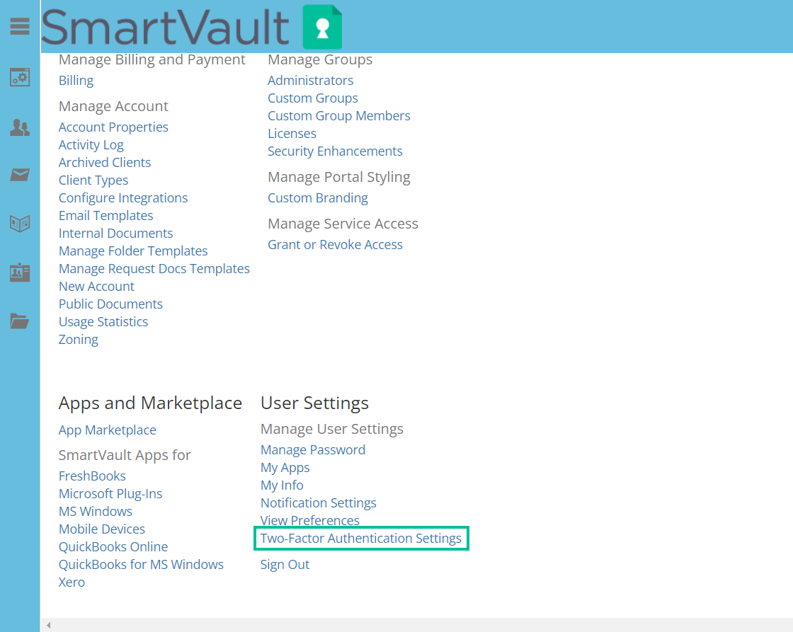 Setting Up Two-Factor Authentication (2FA) – SmartVault