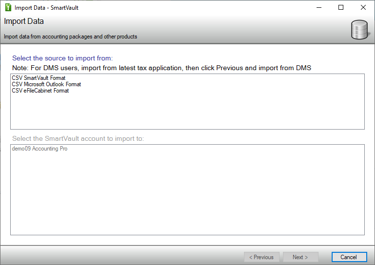 Importing DMS Migration Data Offline – SmartVault
