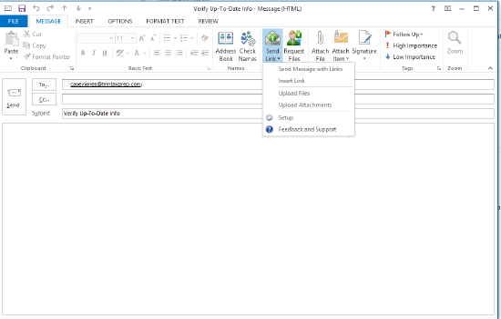 Sending Links To Files Using The Outlook Plug in SmartVault