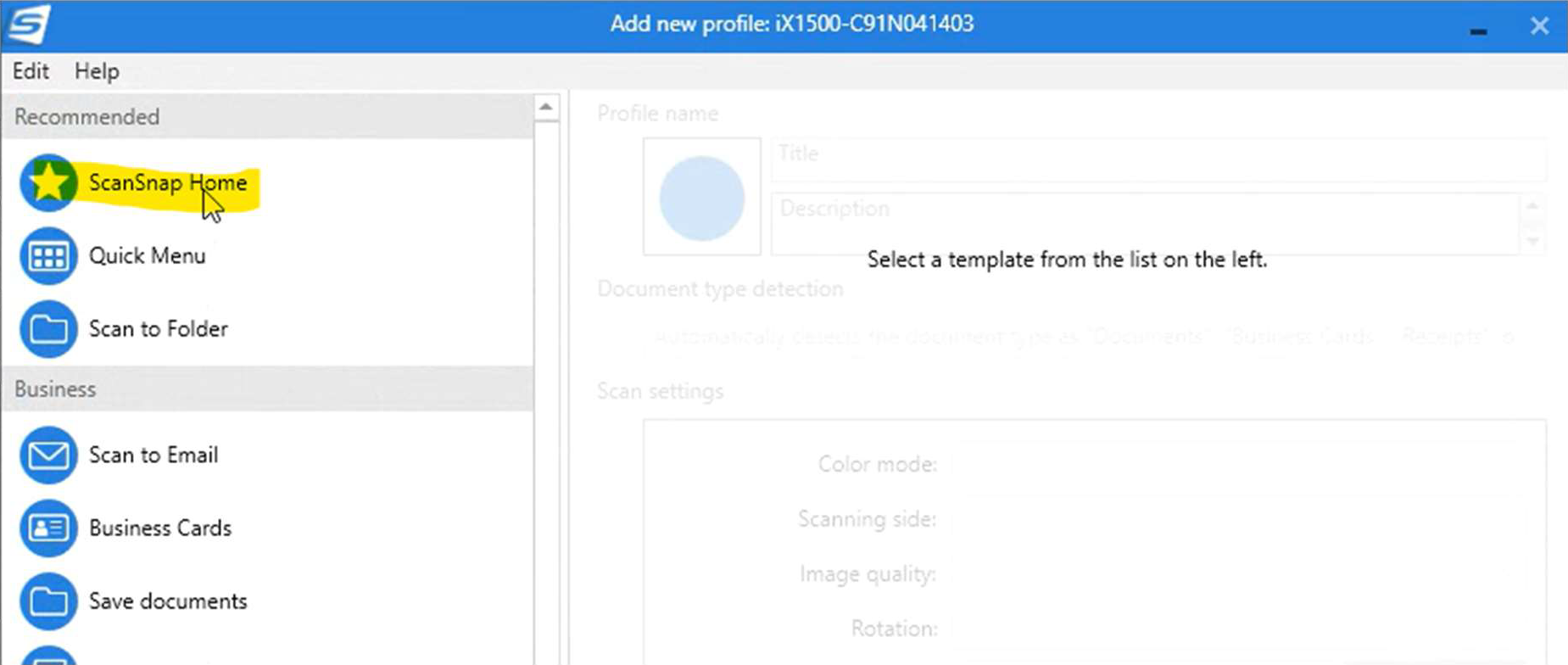 Manually Create a ScanSnap Profile for the Fujitsu iX1500 Scanner ...