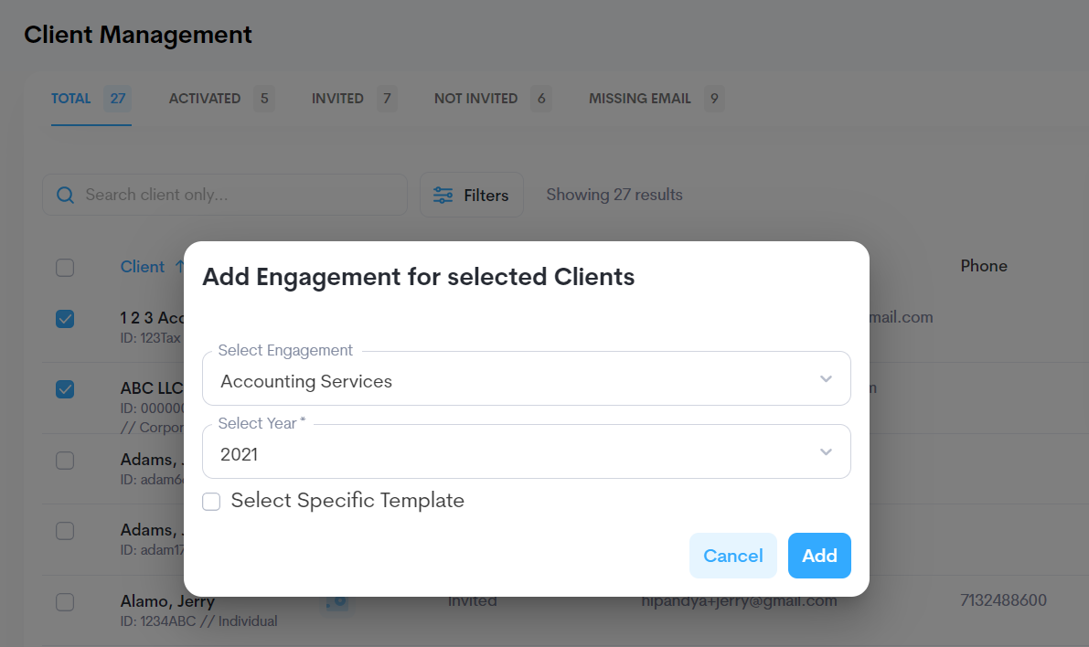 Creating Engagements – SmartVault