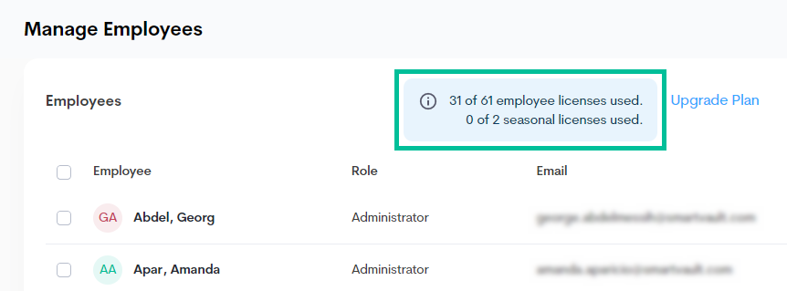 Viewing Account and Usage Information and Adding Licenses – SmartVault
