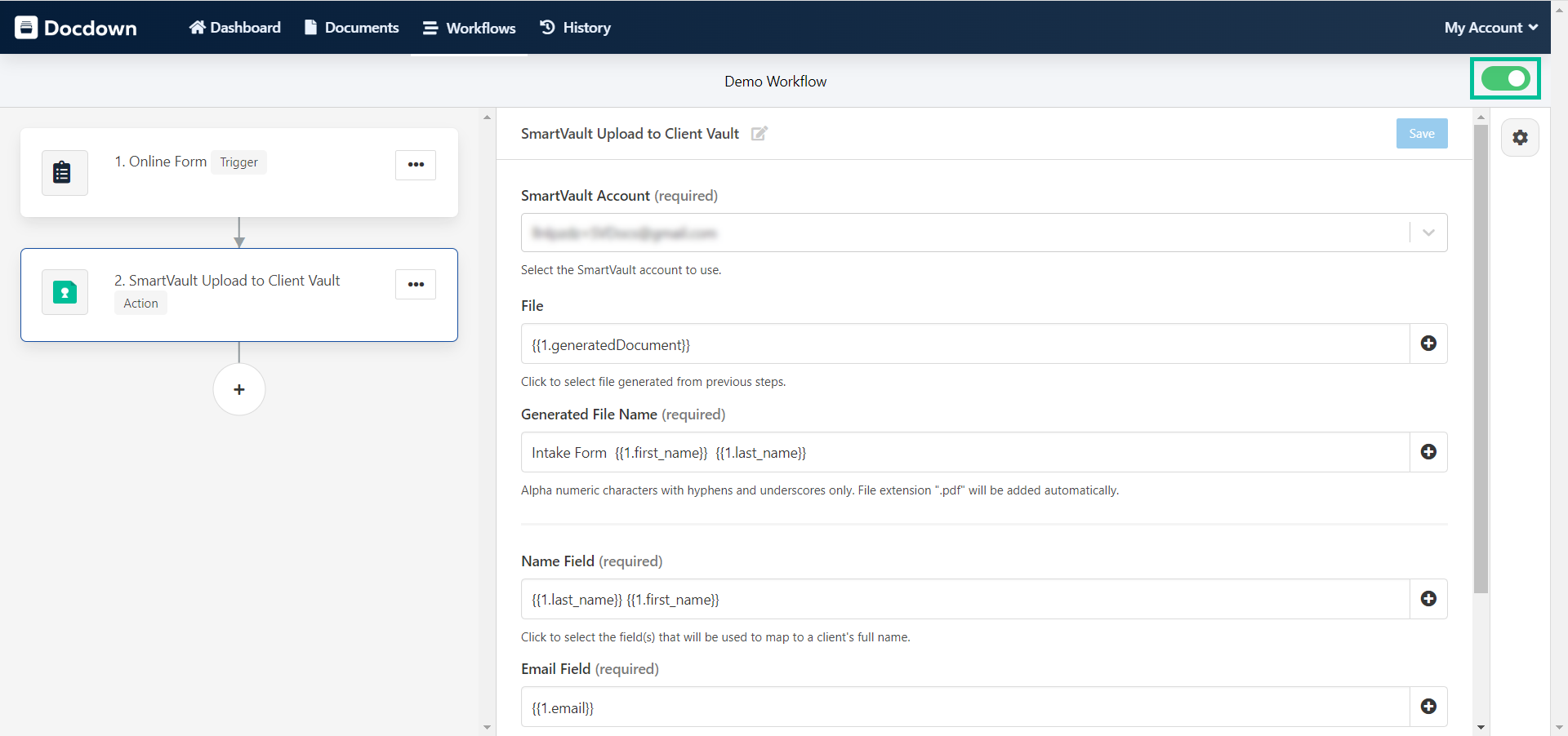 Creating a Workflow to Send Documents to SmartVault – SmartVault